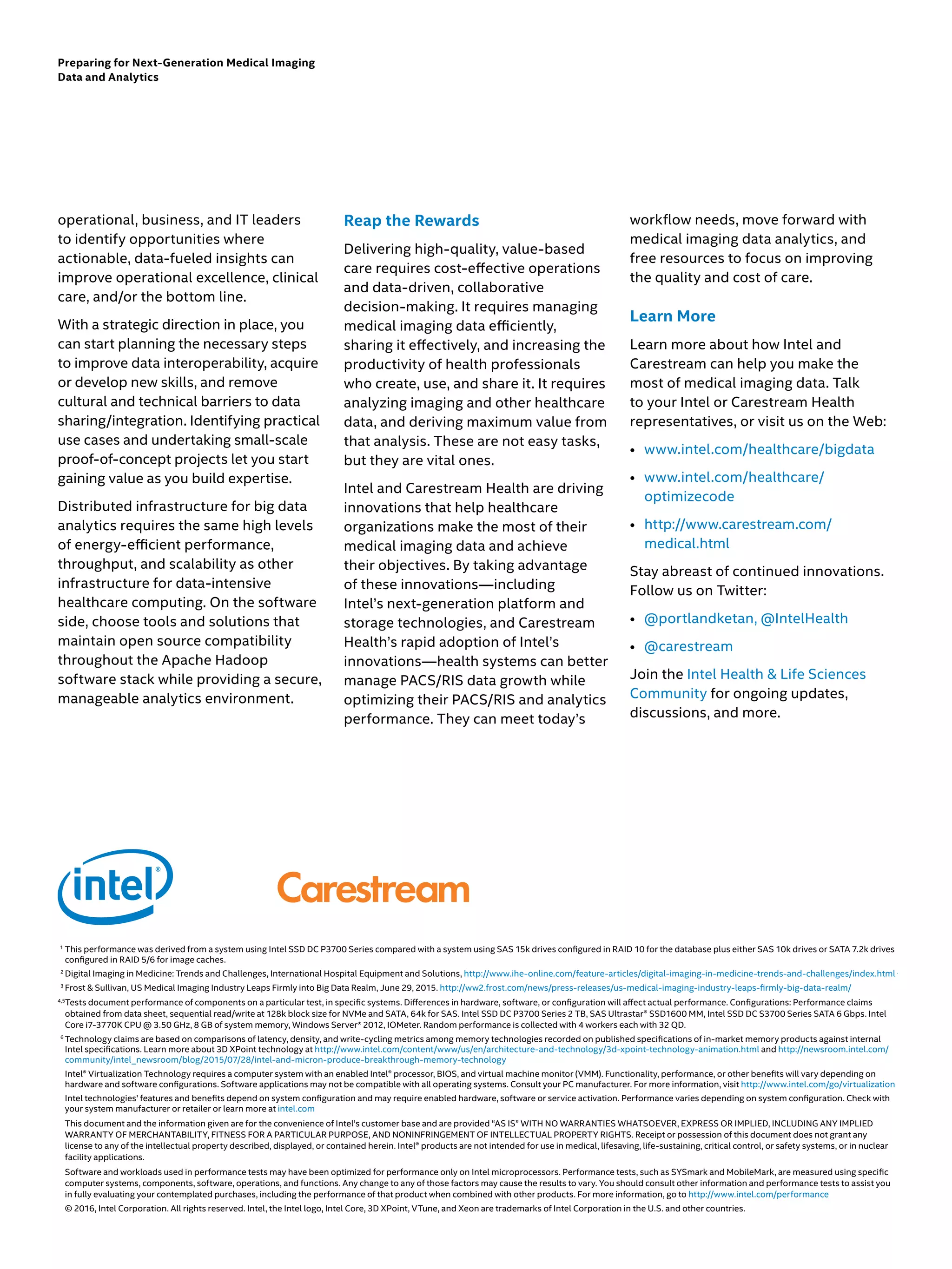 Intel next-generation-medical-imaging-data-and-analytics | PDF | Cloud ...