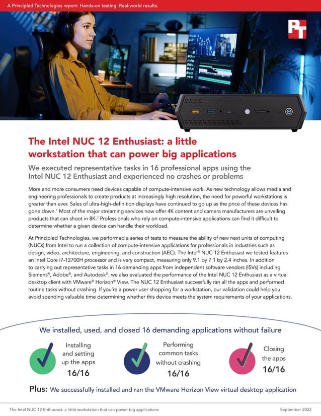 The Intel NUC 12 Enthusiast: a little workstation that can power big applications | PDF ...