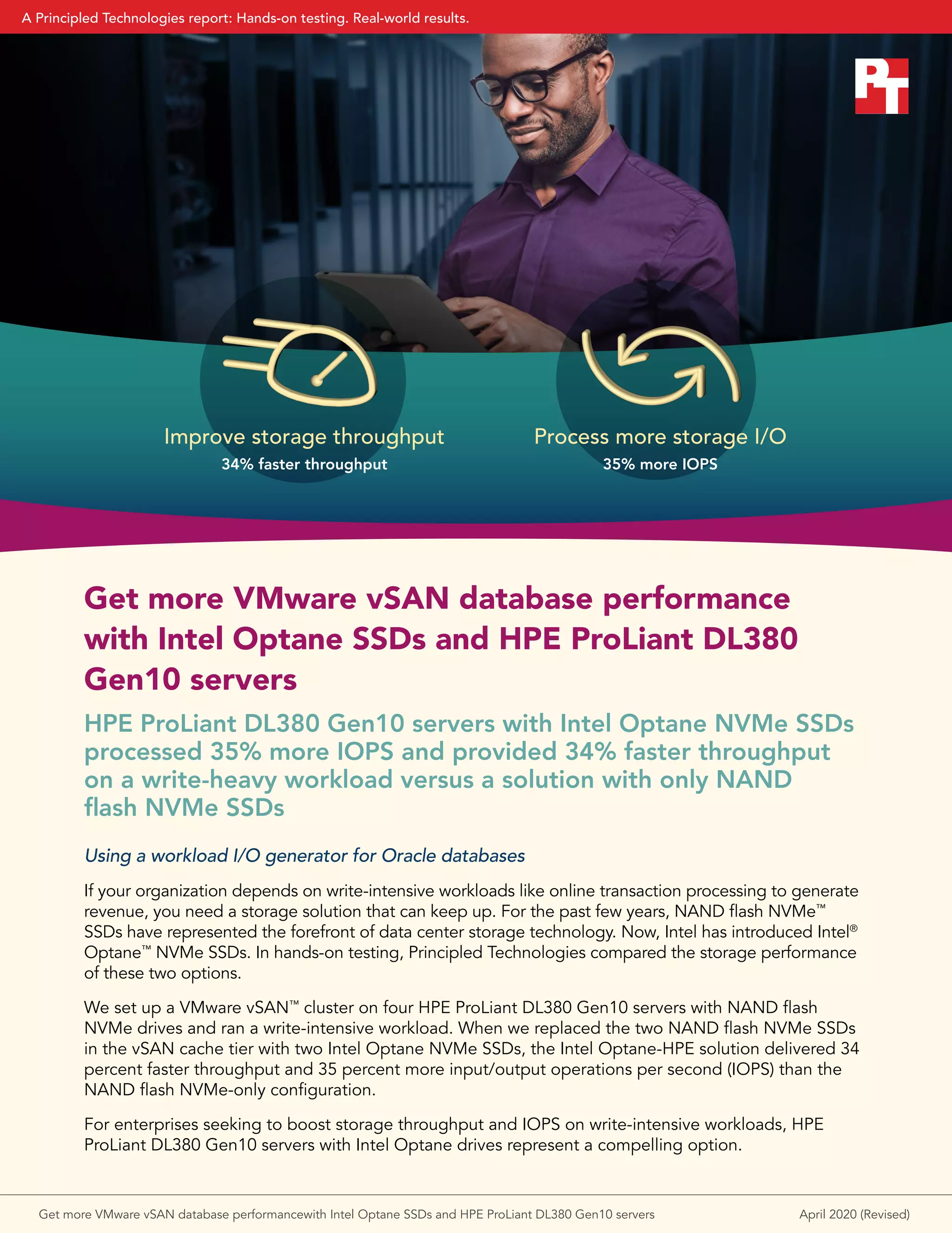 Get more VMware vSAN database performance with Intel Optane SSDs and HPE ProLiant DL380 servers ...
