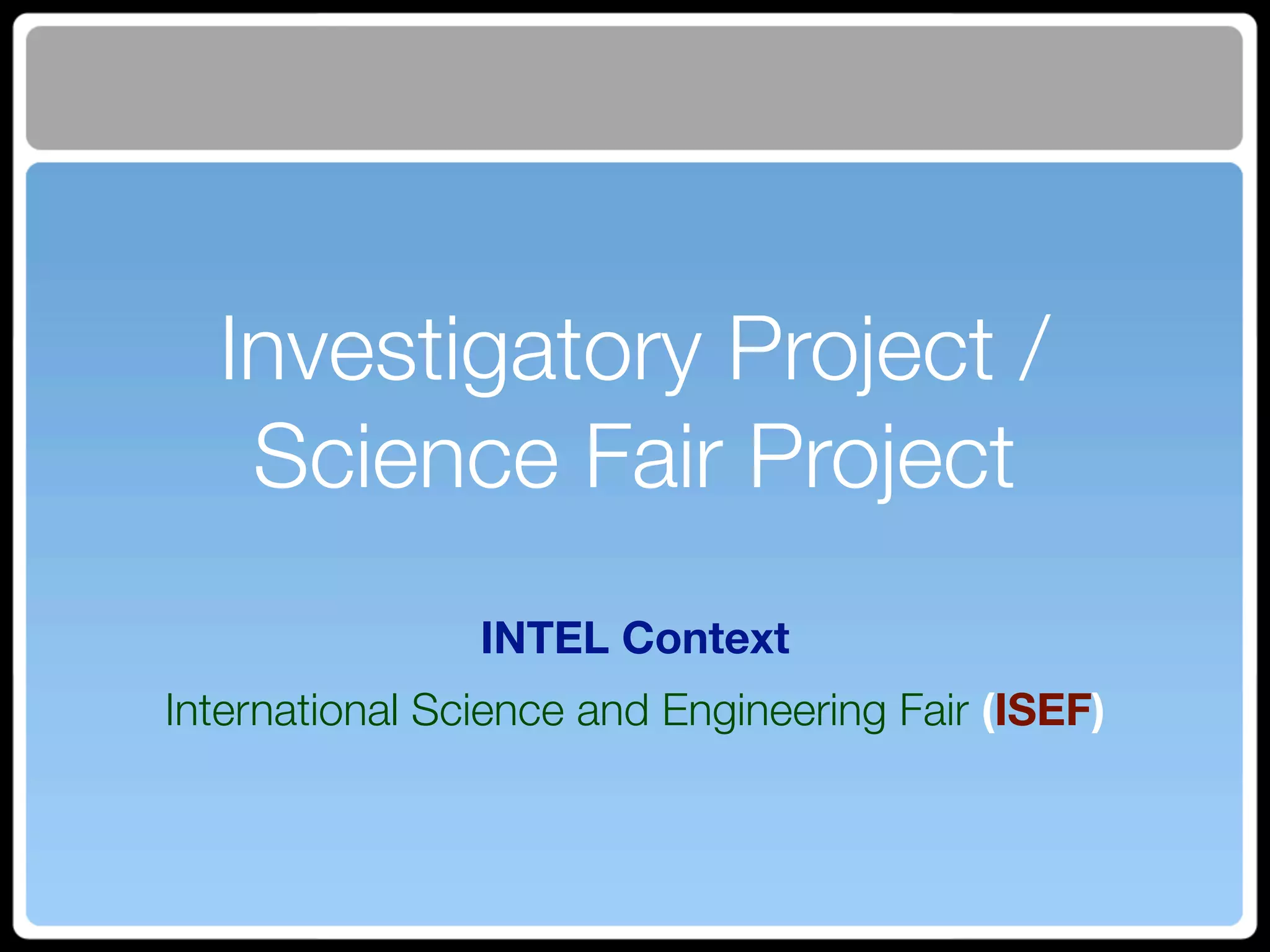 Intel Science Fair | KEY