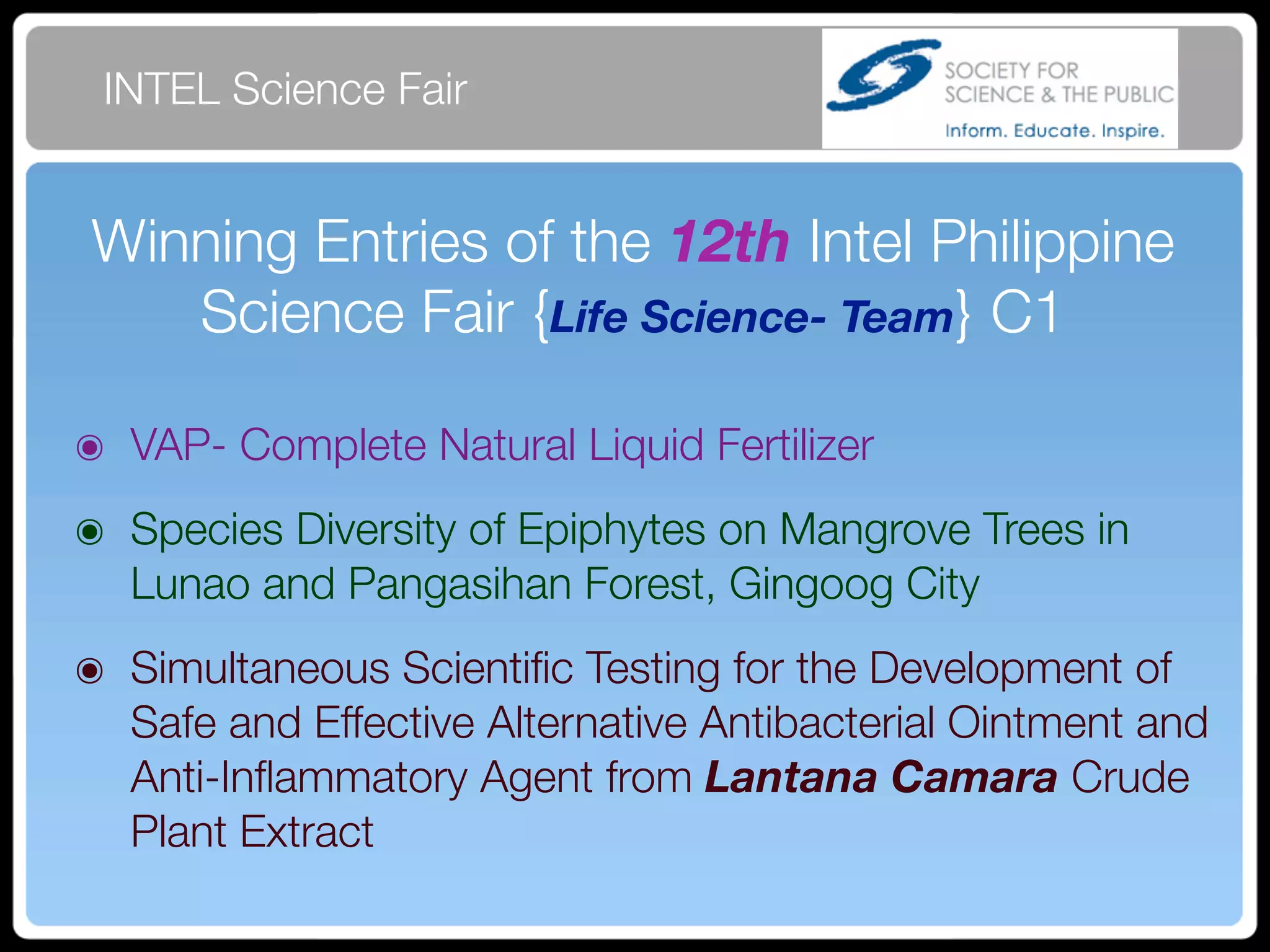 Intel Science Fair | KEY