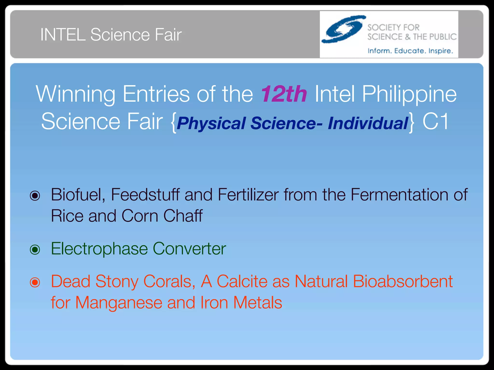 Intel Science Fair | KEY