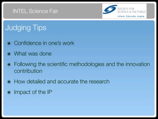 Intel Science Fair | PPT