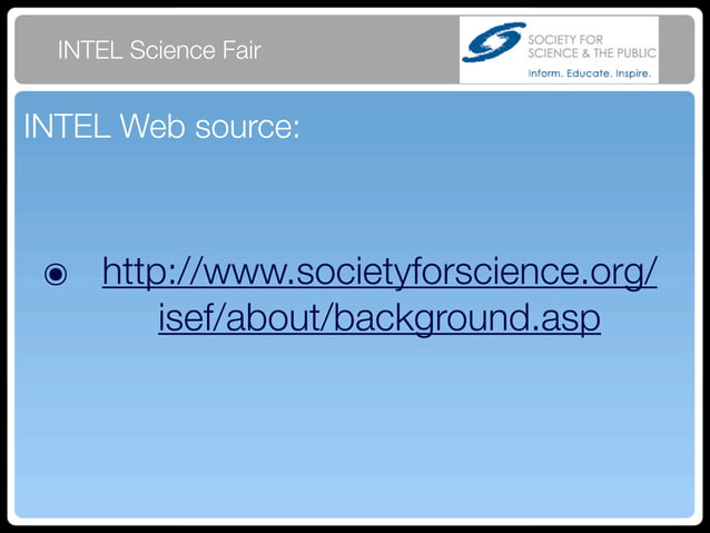 Intel Science Fair | PPT