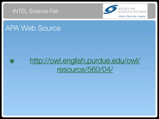 Intel Science Fair | PPT