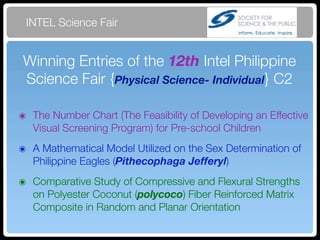 Intel Science Fair | PPT