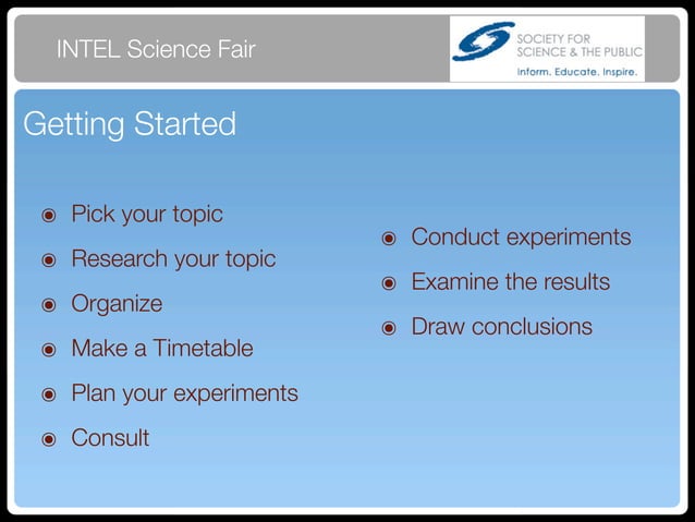 Intel Science Fair | PPT