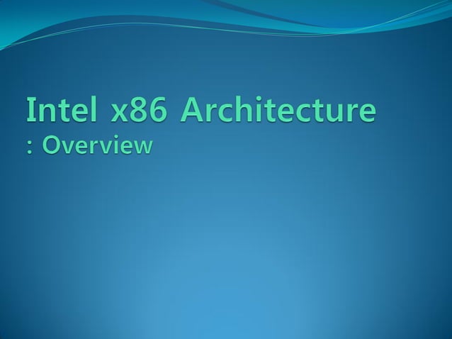 Intel x86 Architecture | PDF