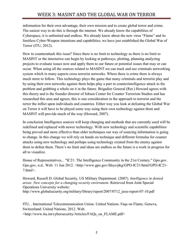 MASINT and Global War on Terror | PDF