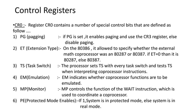 Intel® 80386 microprocessor registers | PPTX | Operating Systems | Computer Software and ...