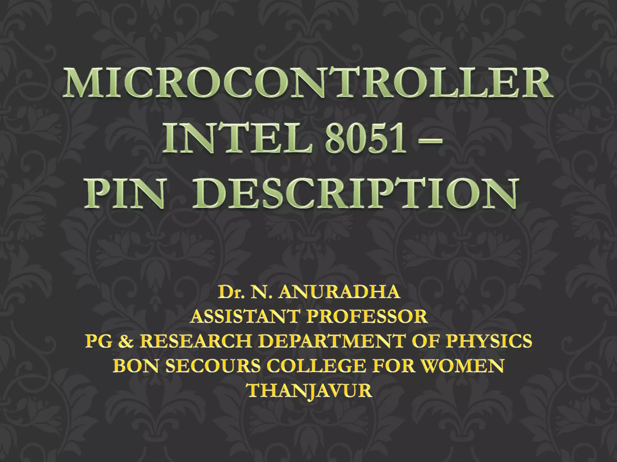 Intel 8051 - pin description | PDF