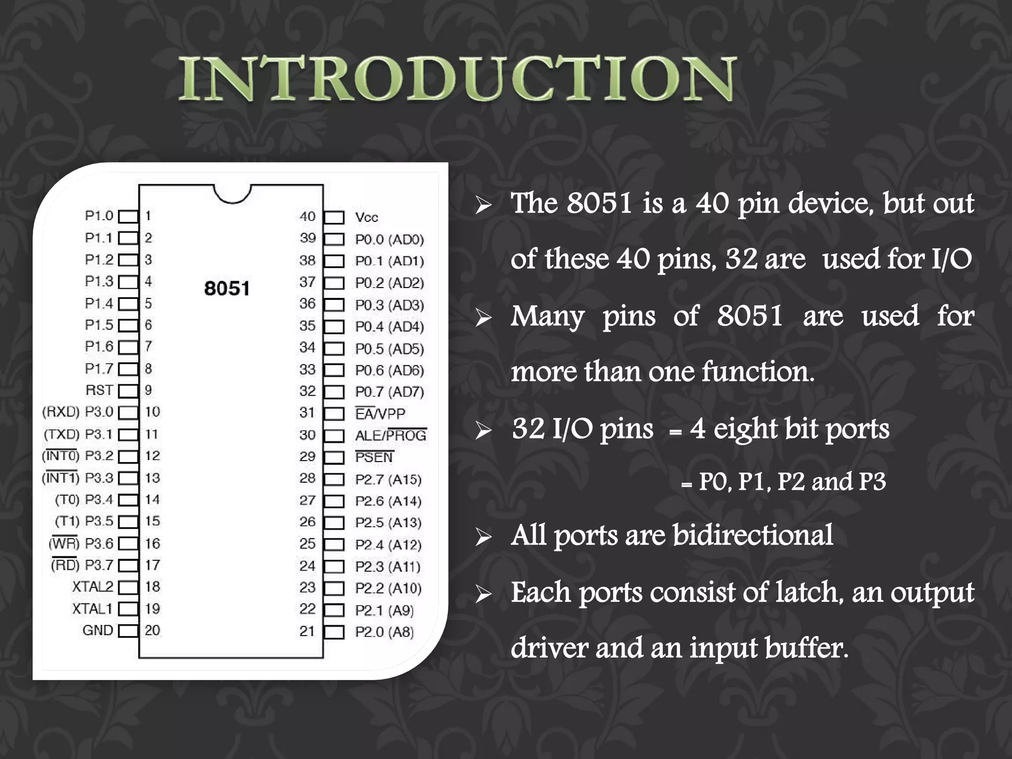 Intel 8051 - pin description | PDF