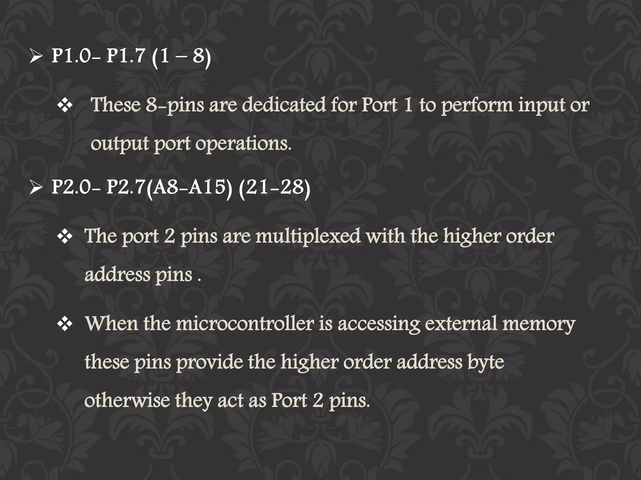 Intel 8051 - pin description | PDF