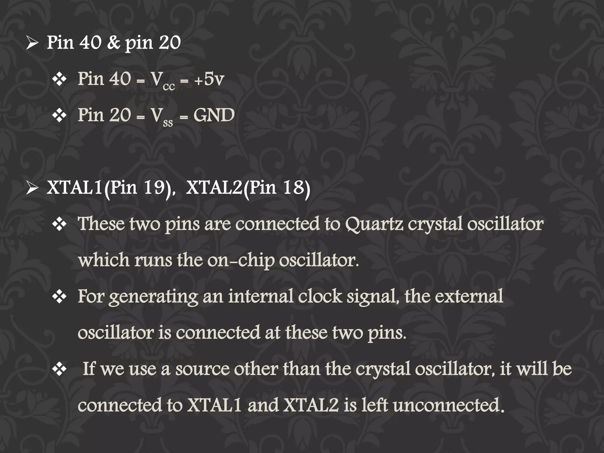 Intel 8051 - pin description | PDF