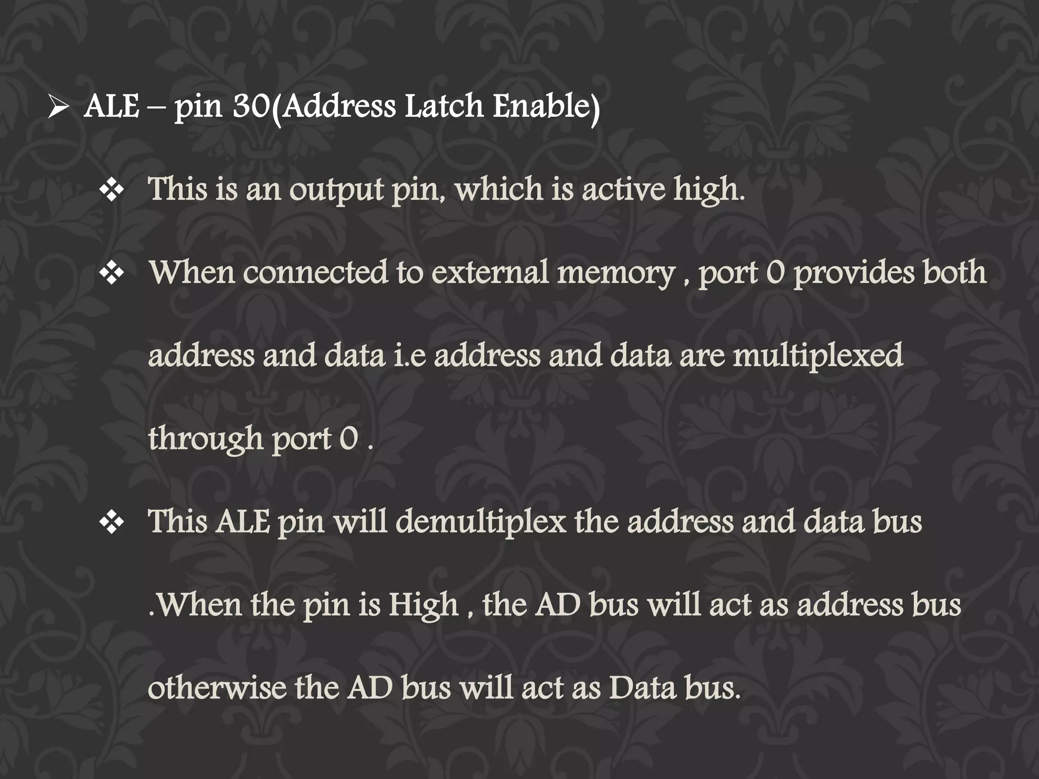 Intel 8051 - pin description | PDF