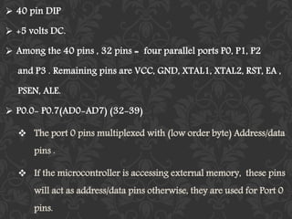 Intel 8051 - pin description | PDF