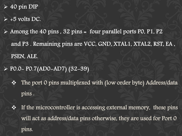 Intel 8051 - pin description | PDF