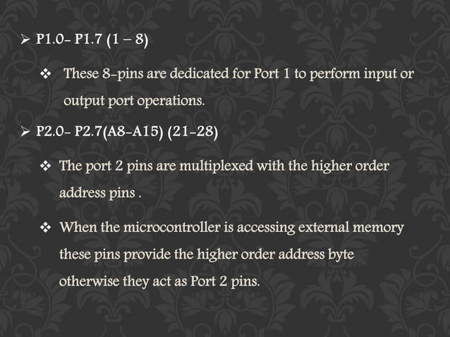 Intel 8051 - pin description | PDF