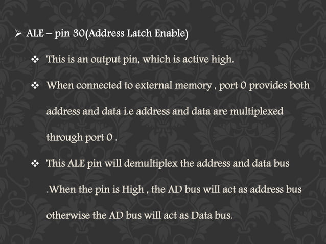 Intel 8051 - pin description | PDF