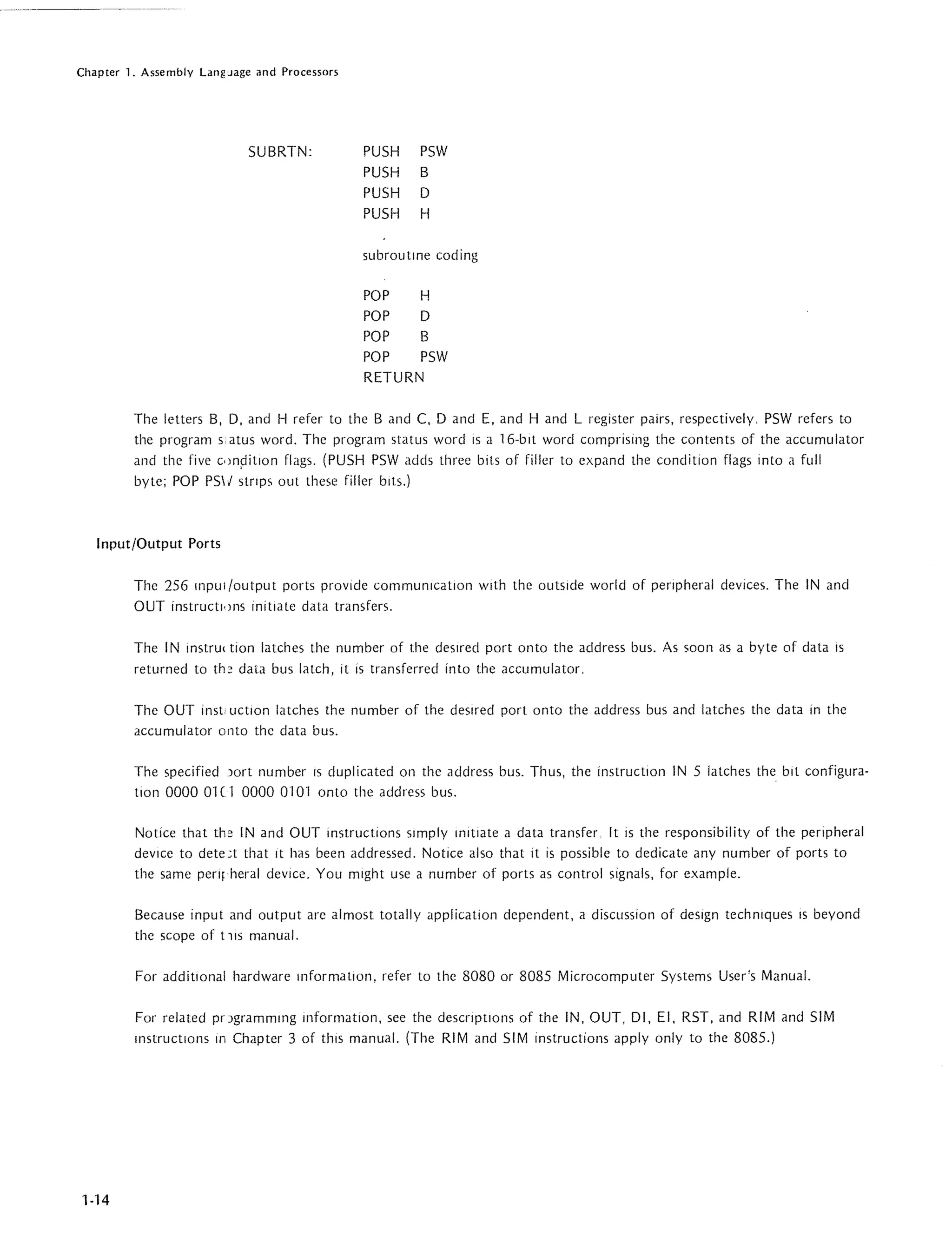 Intel 8080 8085 Assembly Language Programming 1977 Intel Pdf
