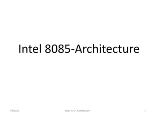 Intel 8085 architecture | PPT