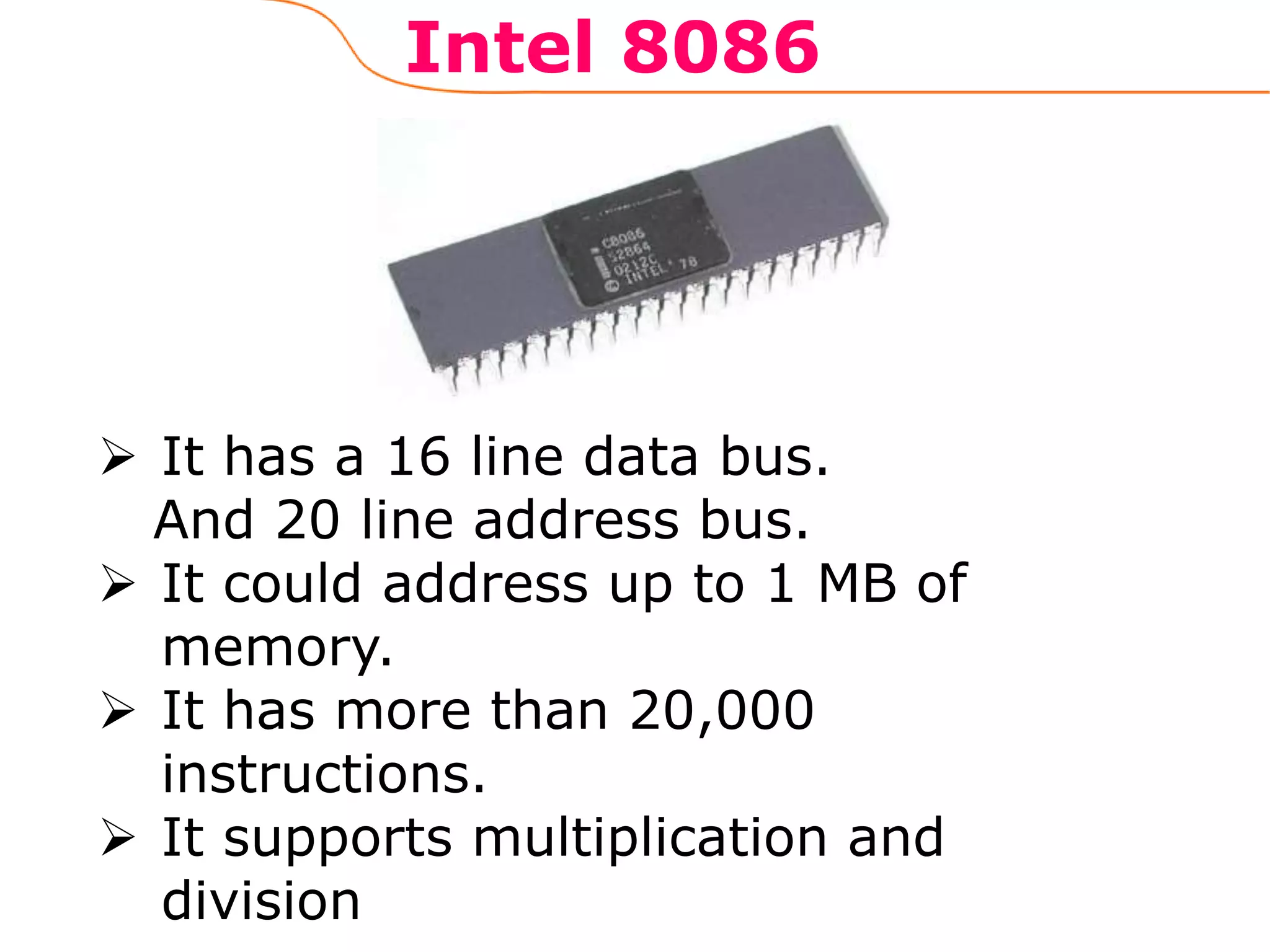 Intel 8086 internal architecture & pin diagram | PPTX