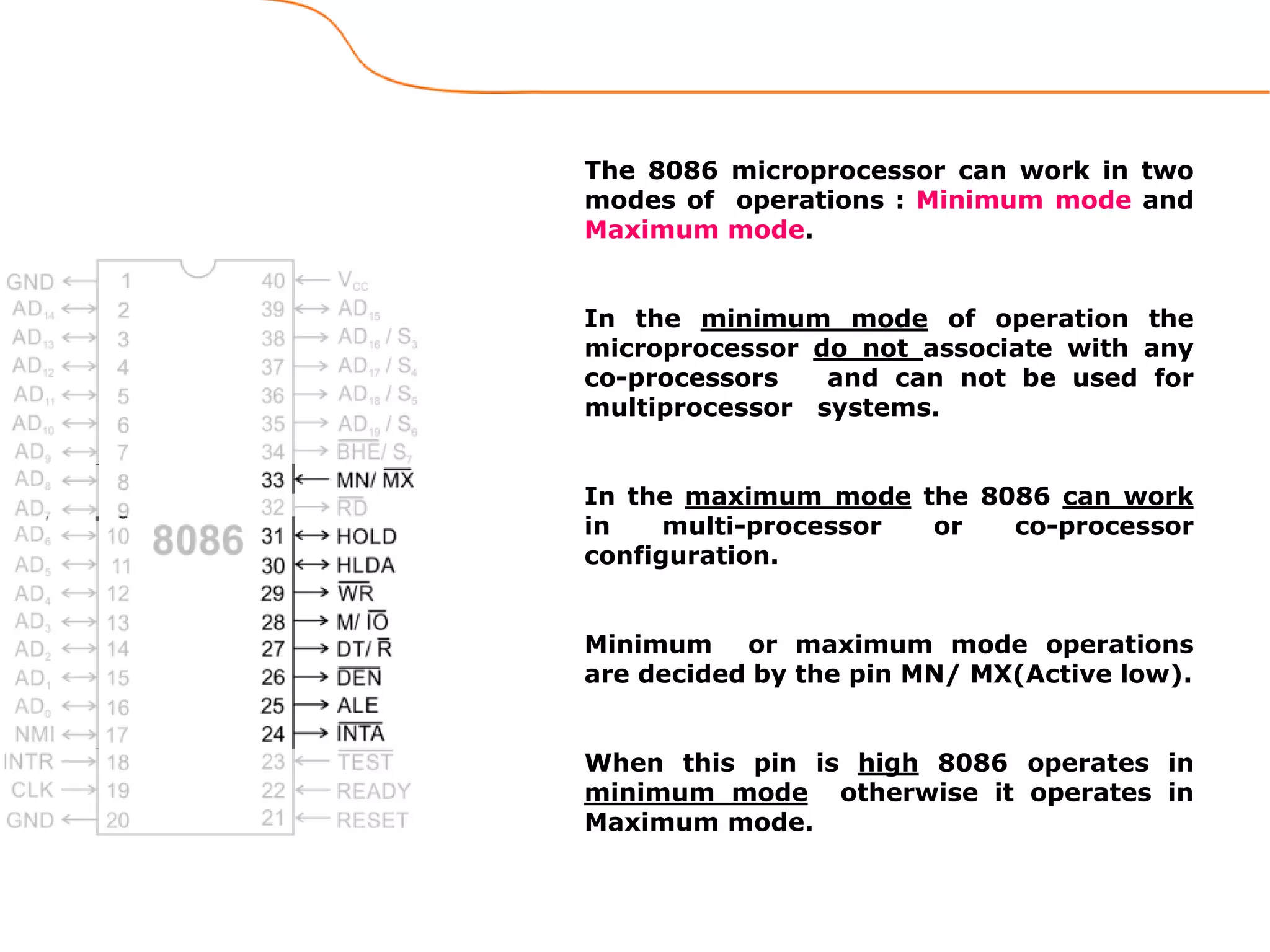 Intel 8086 internal architecture & pin diagram | PPTX