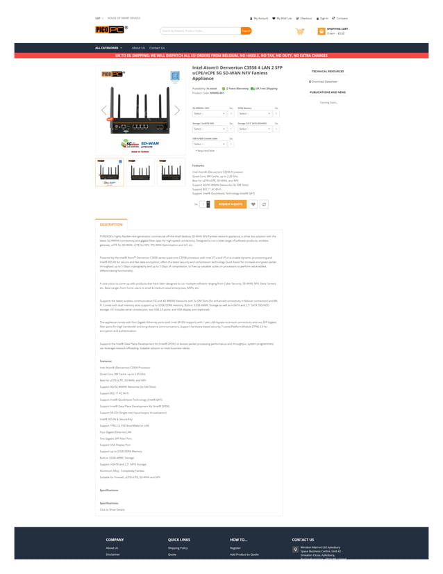 Intel Atom® Denverton C3558 4 LAN 2 SFP uCPE/vCPE 5G SD-WAN NFV Fanless Appliance | PDF