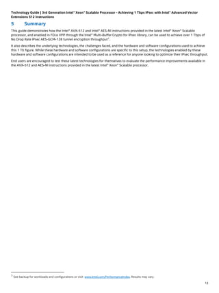 3rd Generation Intel® Xeon® Scalable Processor - Achieving 1 Tbps IPsec ...