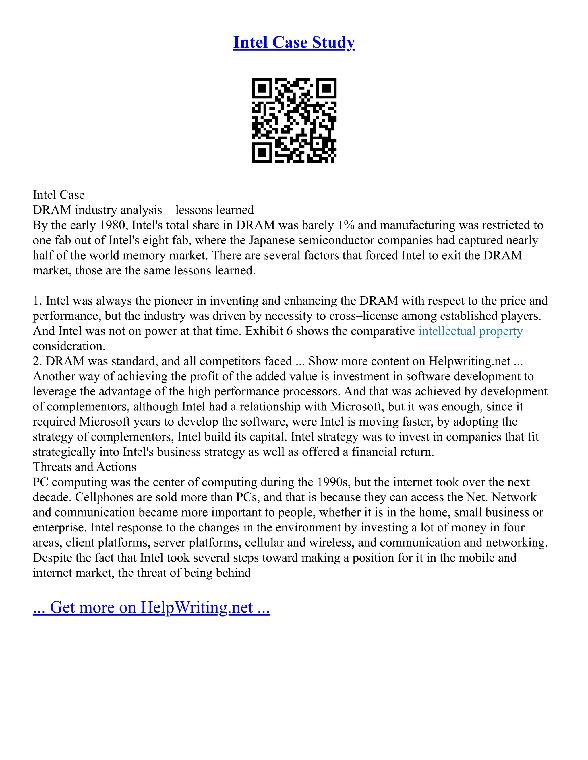 Intel Case Study | PDF