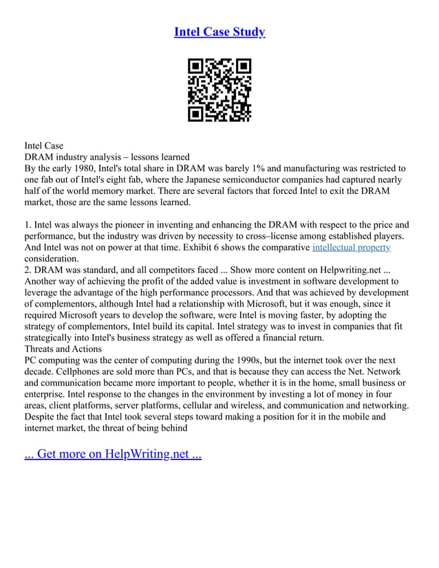 Intel Case Study | PDF | Computing | Technology & Computing