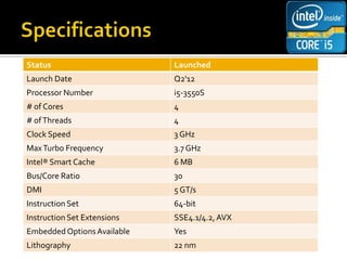 Intel core i5 | PPT