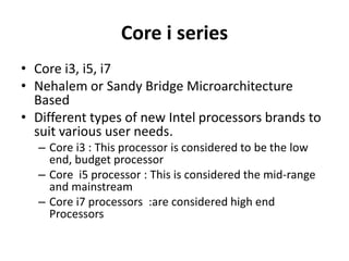 Intel core i3, i5, i7 , core2 duo and atom processors | PDF