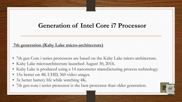 Intel core i7 processors | PPTX | Desktops | Computing
