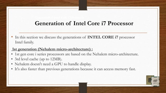 Intel core i7 processors | PPTX | Desktops | Computing