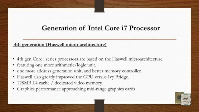 Intel core i7 processors | PPTX | Desktops | Computing