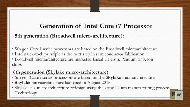 Intel core i7 processors | PPTX | Desktops | Computing