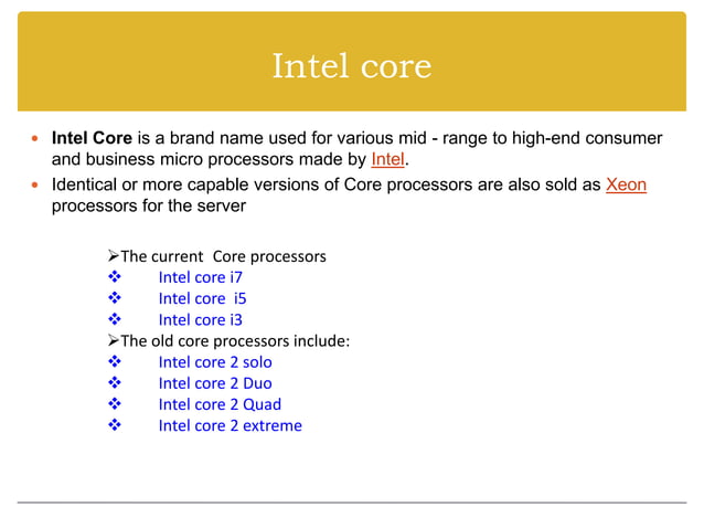 Intel core presentation mnk | PPTX | Laptops | Computing