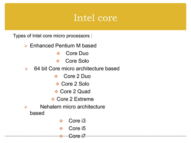 Intel core presentation mnk | PPTX | Laptops | Computing