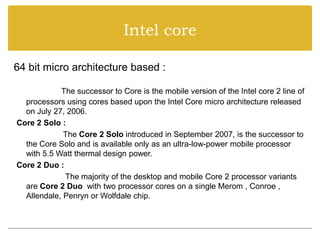 Intel core presentation mnk | PPTX