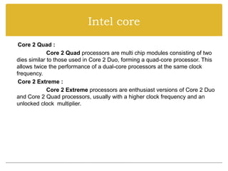 Intel core presentation mnk | PPTX