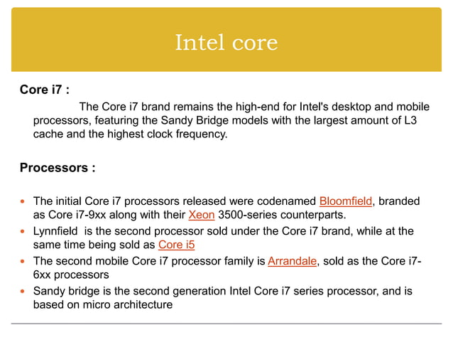 Intel core presentation mnk | PPTX | Laptops | Computing