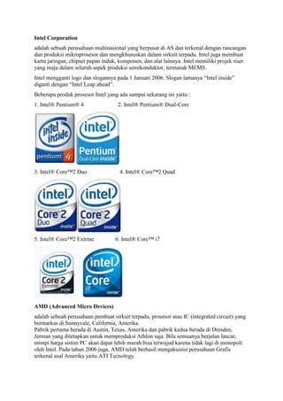 Intel corporation | DOCX