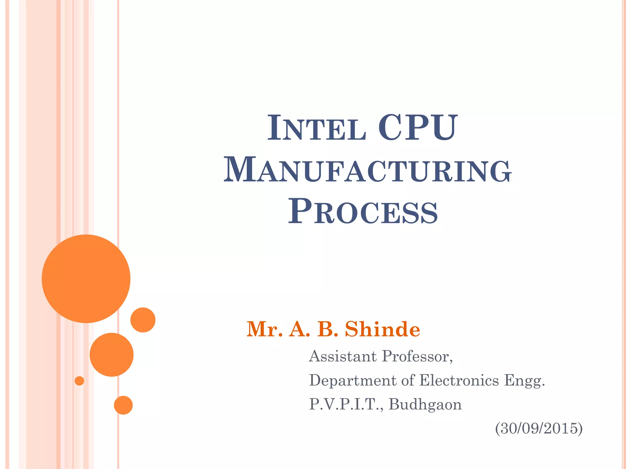 Intel CPU Manufacturing Process | PDF