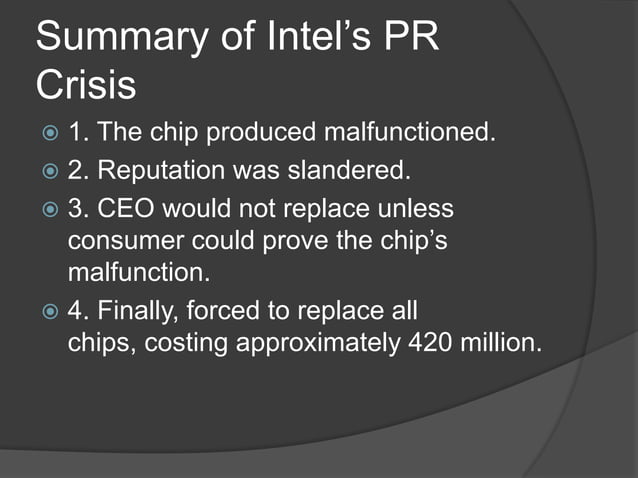 Intel crisis pr theory | PPTX