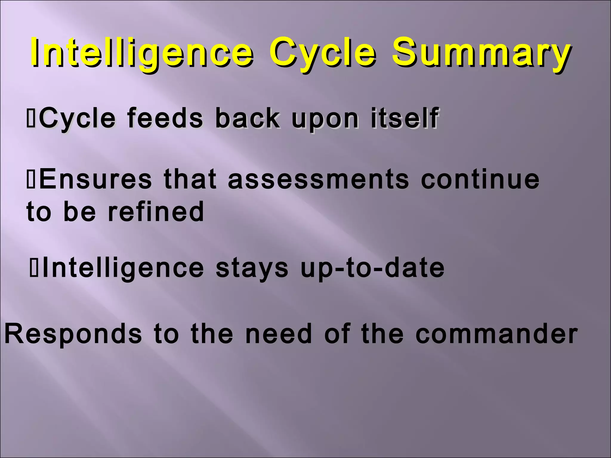Intelligence Cycle | PPT