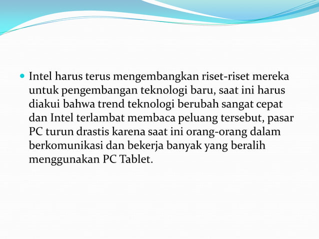 Intel dan masa depan perusahaan ini | PPT