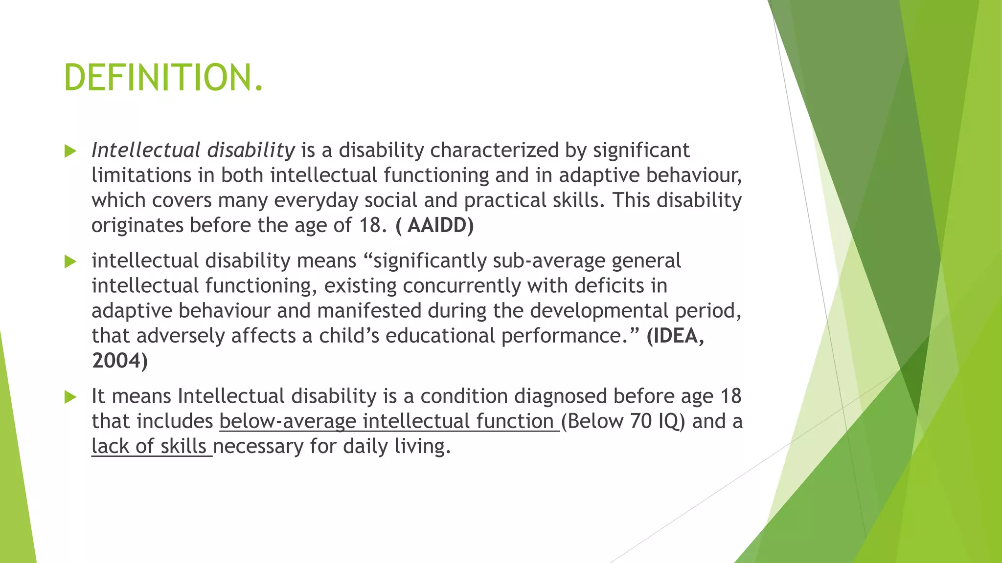 Intelectual disability | PPTX