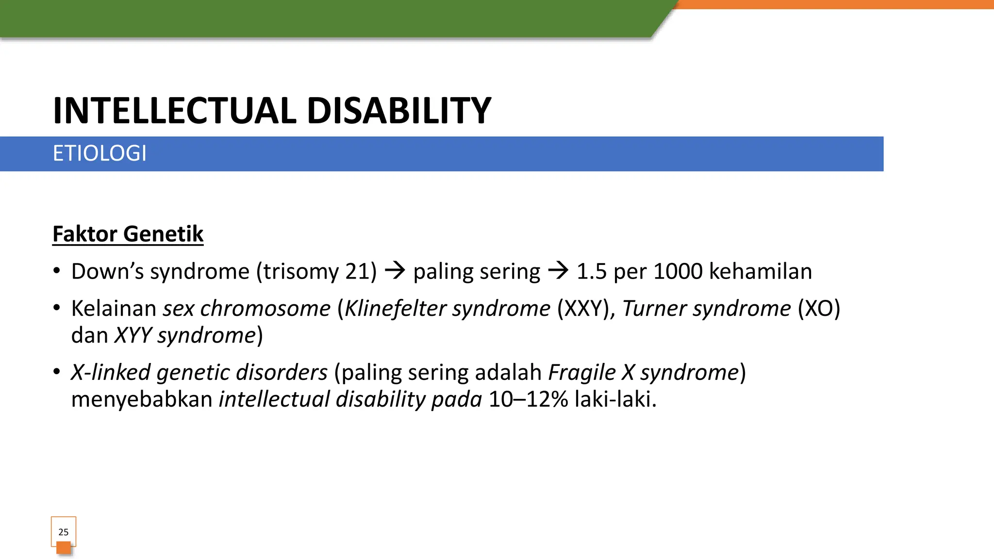 Intellectual Disability Diagnosis, Etiologiy, Treatment Plan | PPTX