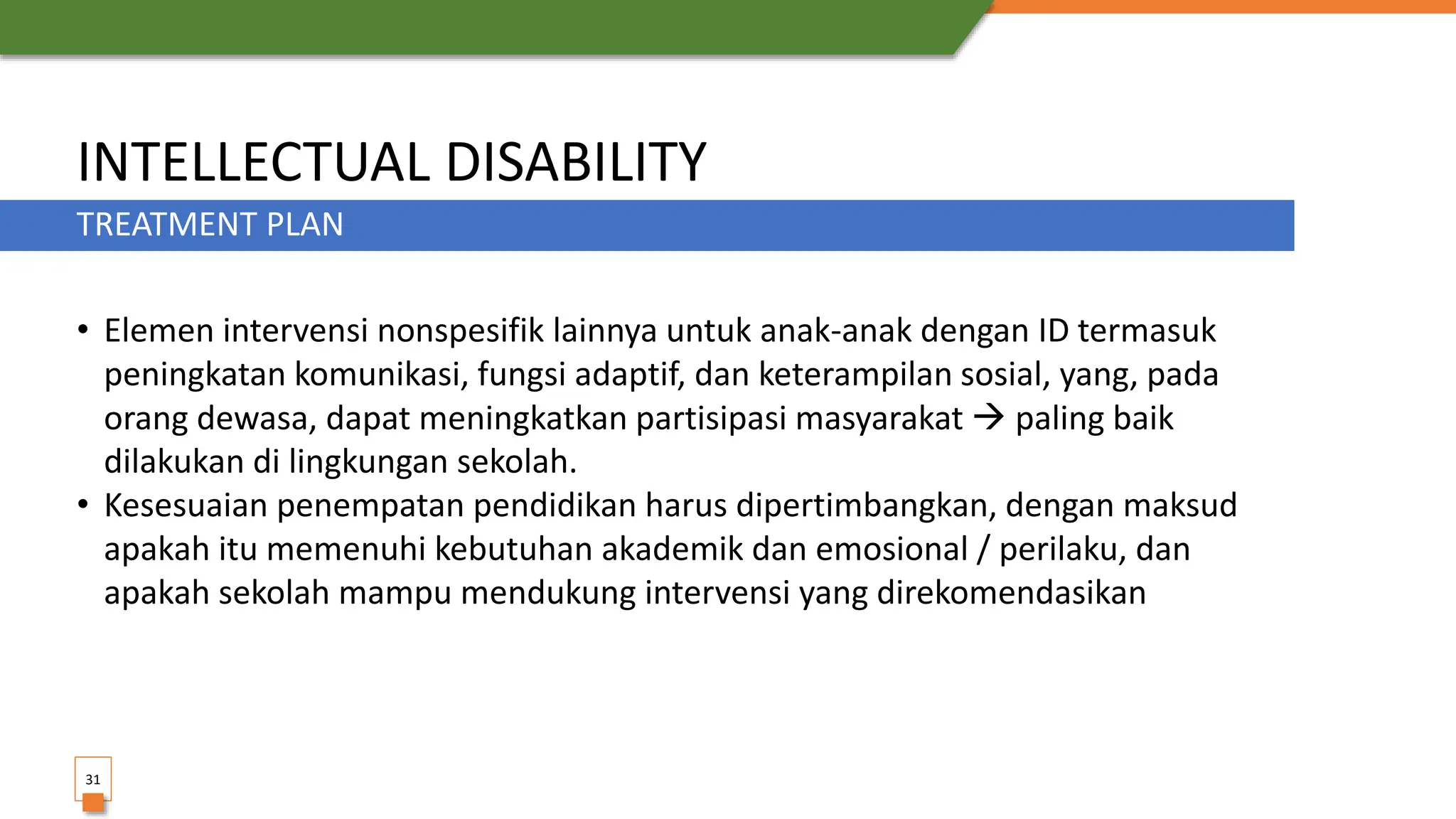 Intellectual Disability Diagnosis, Etiologiy, Treatment Plan | PPTX